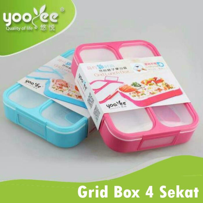 Lunch Box 4 Sekat Yooyee Grid Box Wadah Bekal Anti Tumpah | Distributor ...